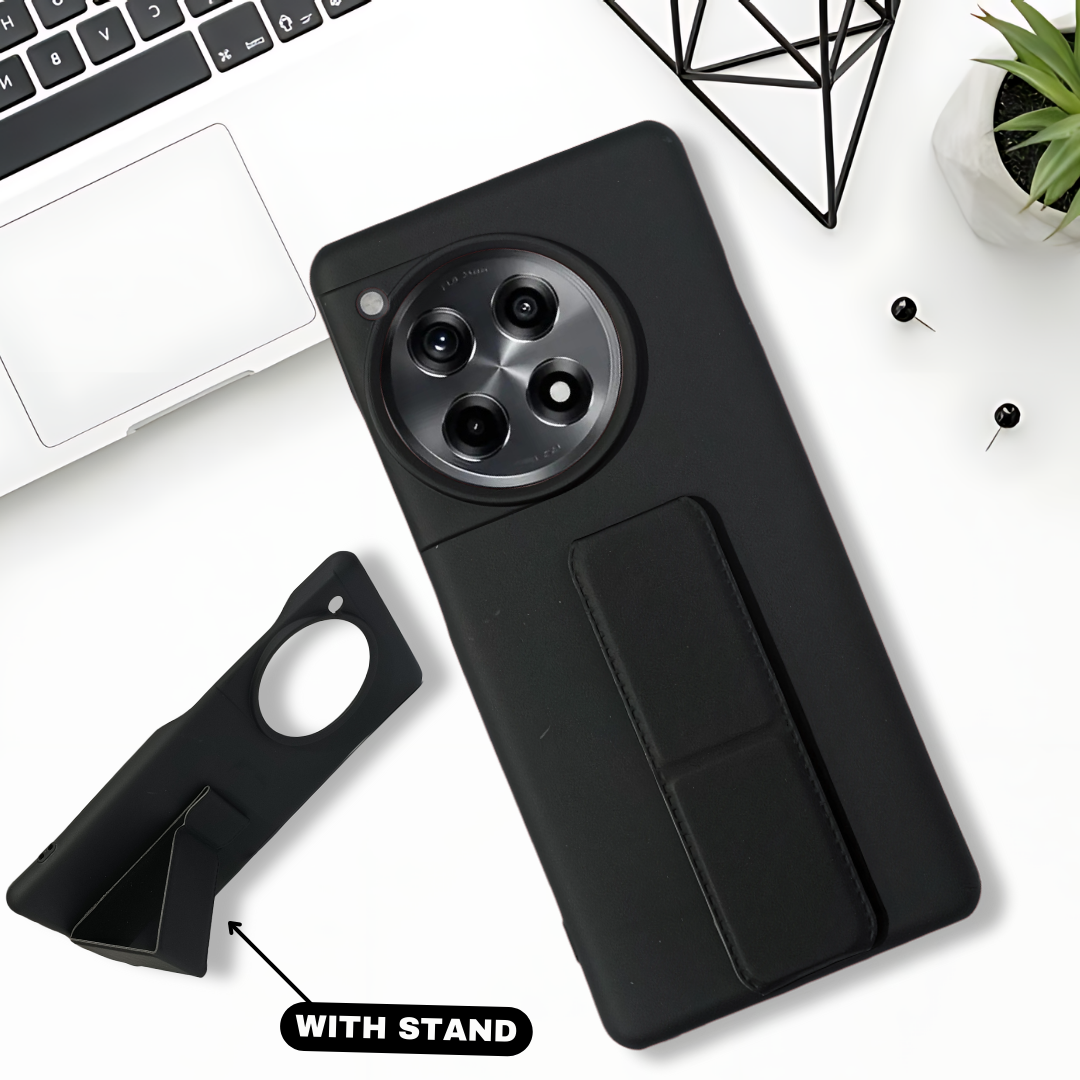 FlexiStand Black Silicone case for Oneplus 12R – The Hatke