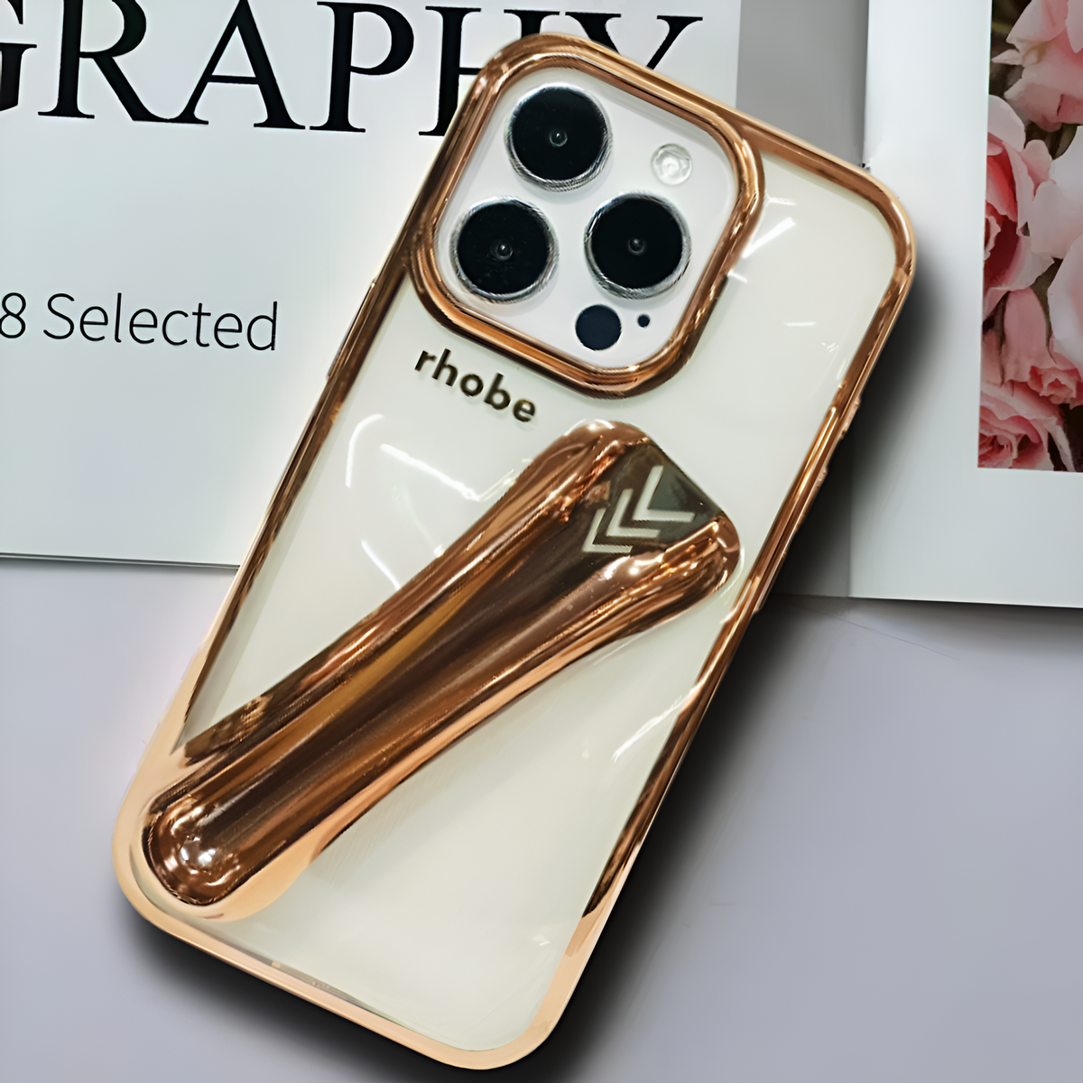 Rhobe Golden Silicone Case for Apple Iphone 16 Pro Max – The Hatke