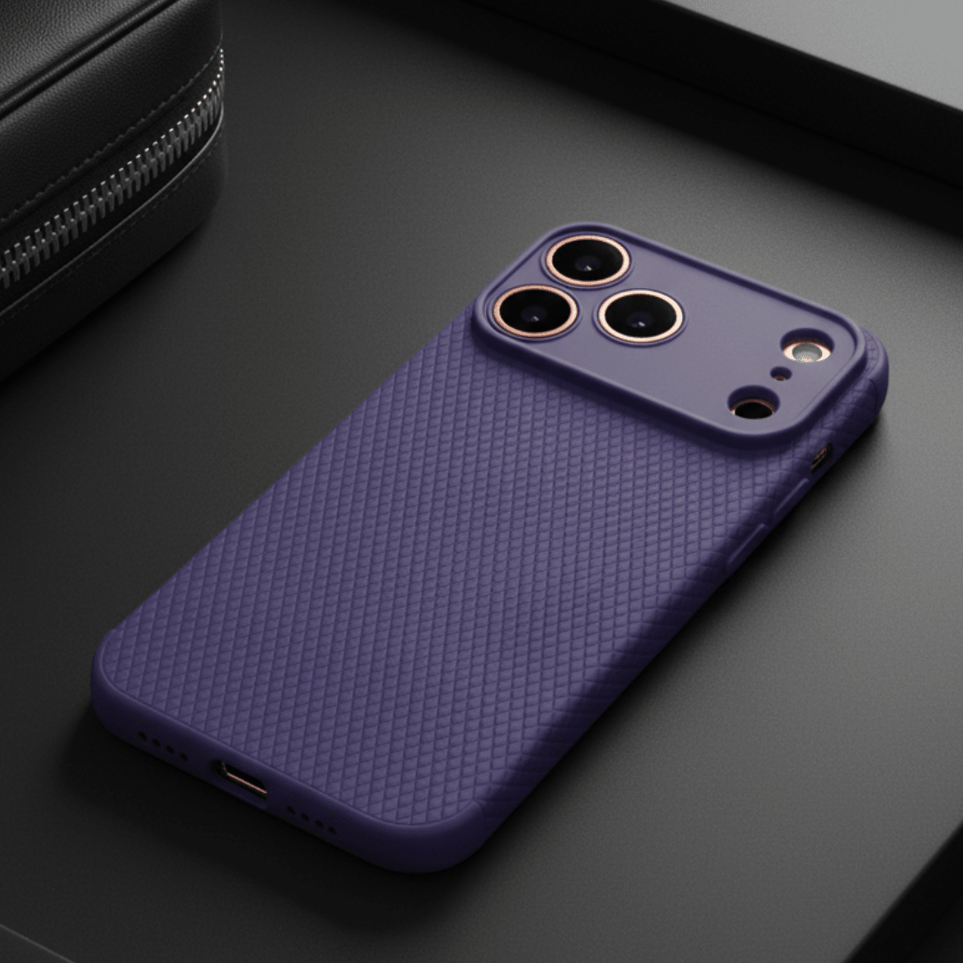 Deep Purple Line Wave Silicone Case for Apple iphone 17 Pro – The Hatke