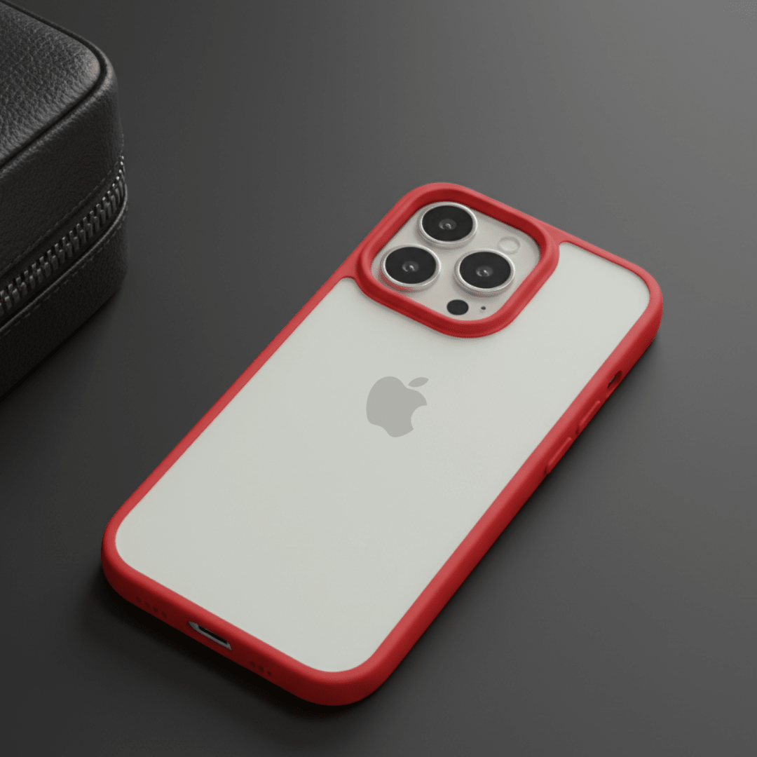 Red Metal Safe Transparent Case for Apple iphone 13 Pro Max – The Hatke