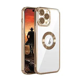 Gold 6D Chrome Logo Cut Transparent Case for Apple iphone 13 Pro Max ...