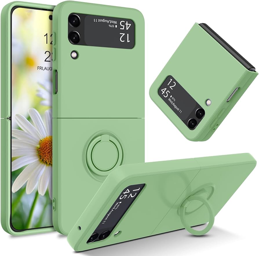 Green Original Silicone Case For Samsung Galaxy Z Flip 4 The Hatke