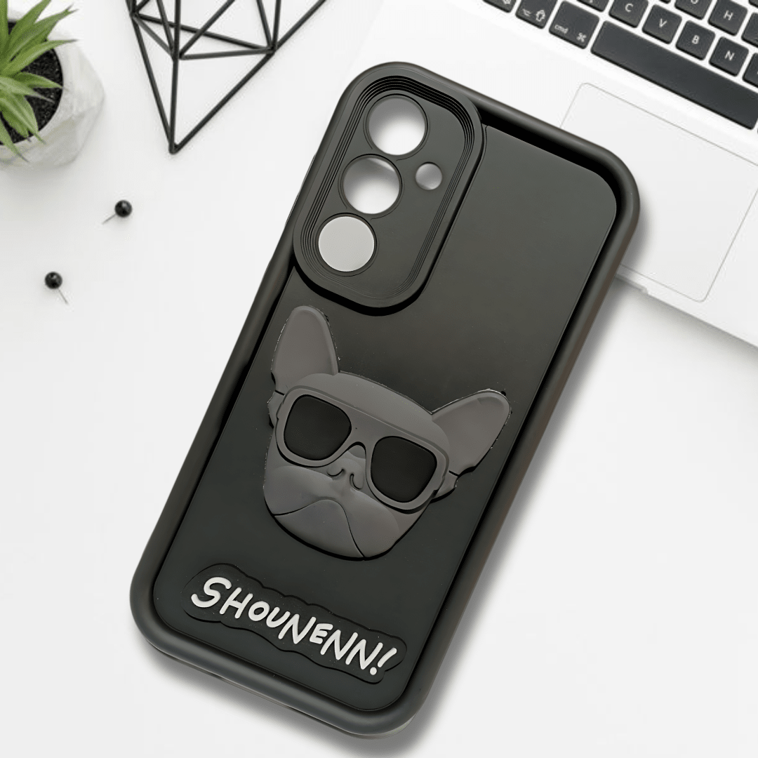 Black SHOUNENN BULLDOG Silicone case for Samsung A17 – The Hatke