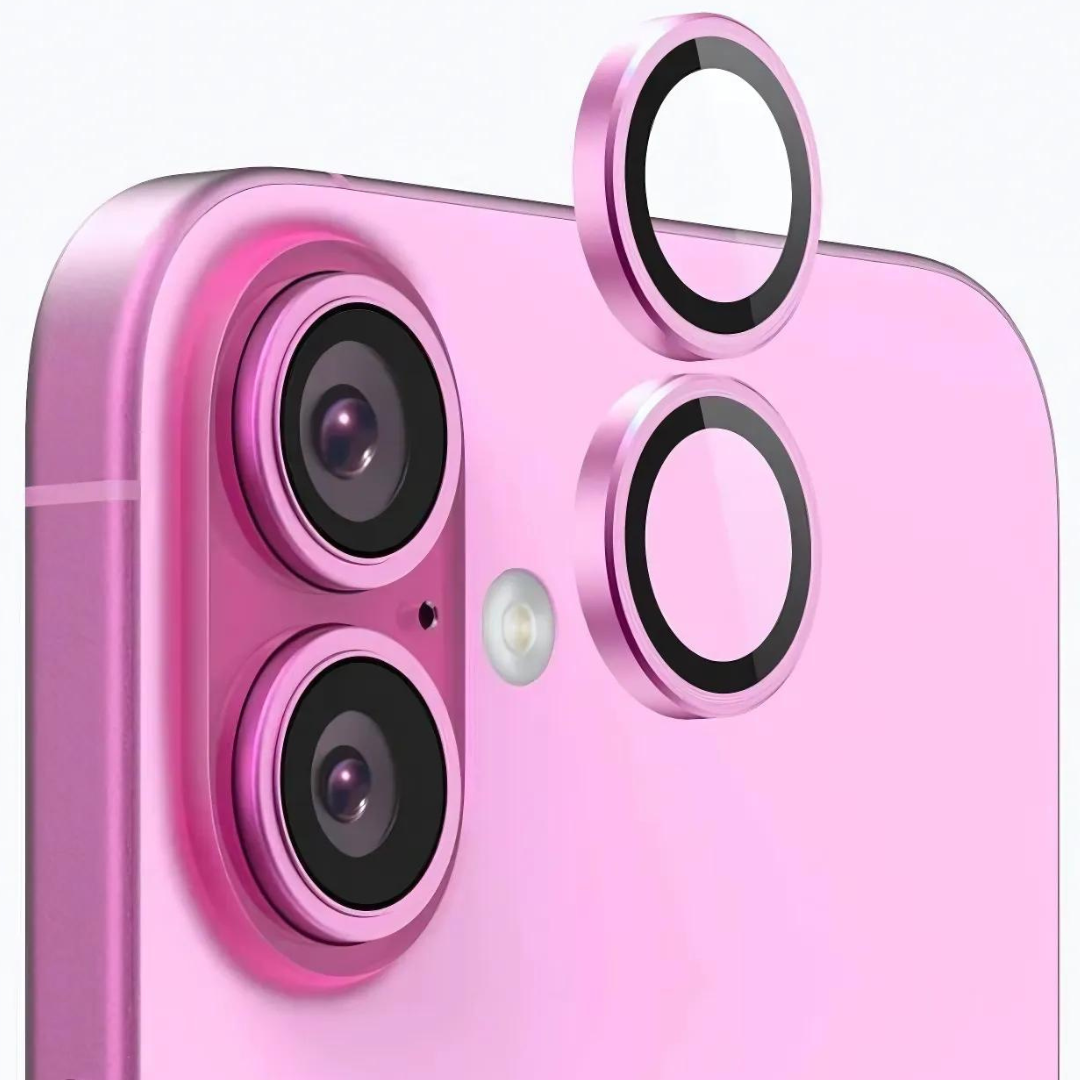 Rose Pink Metallic camera ring lens guard for Apple iphone 17 – The Hatke