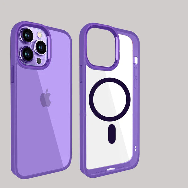 Dark Purple MagSafe Clear Transparent Silicone case for Apple iphone 1 ...