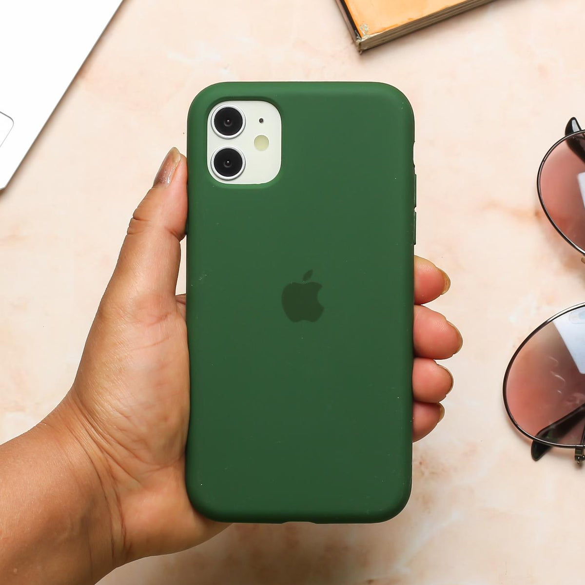 Dark Green Bumper Silicone Case for Apple iphone 12 – The Hatke