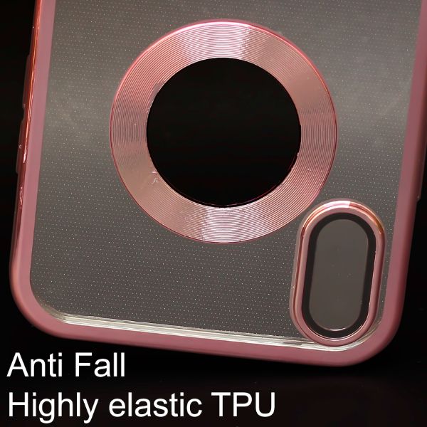 Pink 6D Chrome Logo Cut Transparent Case for Apple iphone Xr – The Hatke