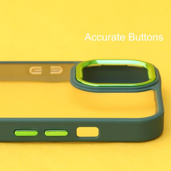 Dark Green Metal Safe Transparent Case for Apple iphone 15 Pro – The Hatke