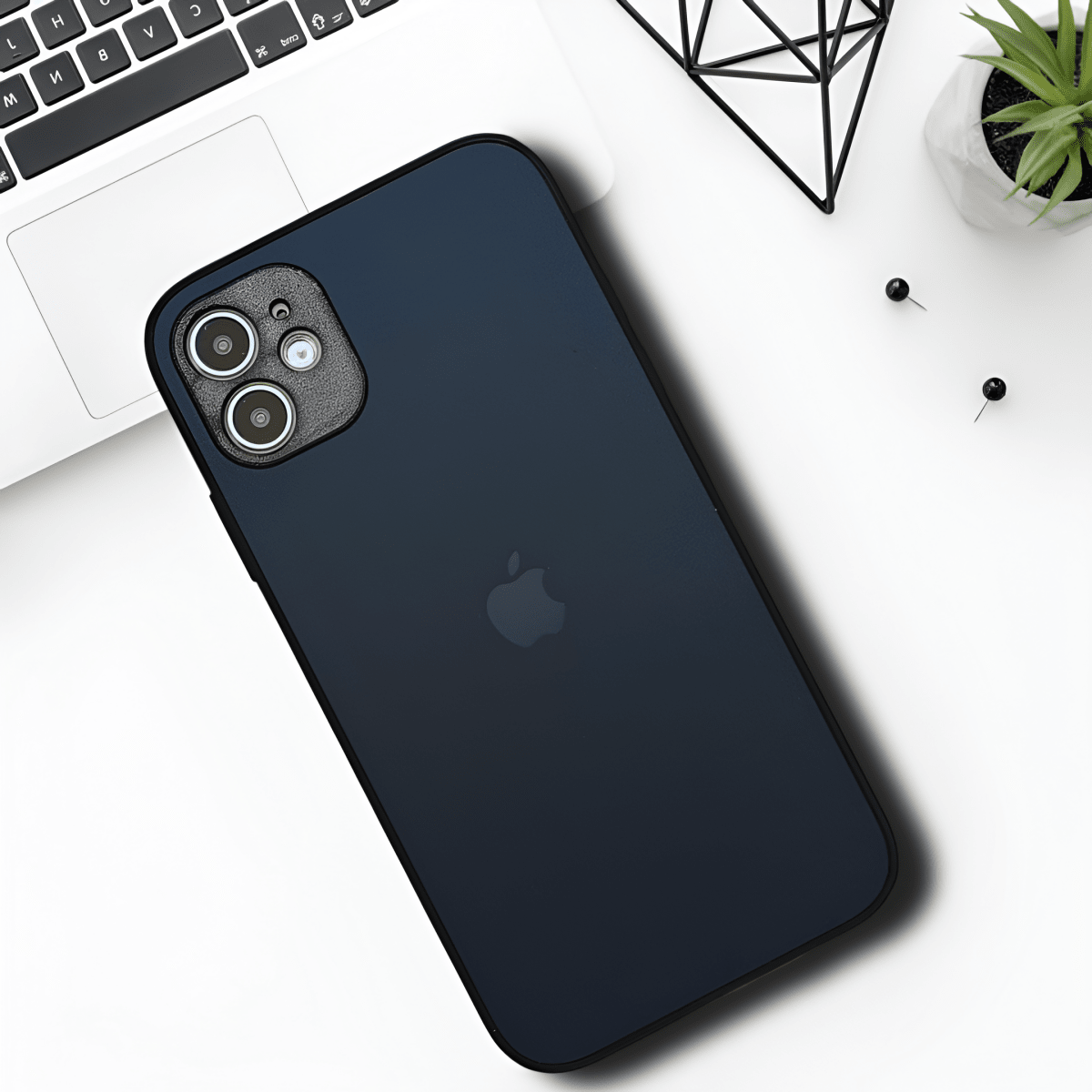 Dark Blue Matte Fiber Silicone case for Apple iphone 12 Mini – The Hatke
