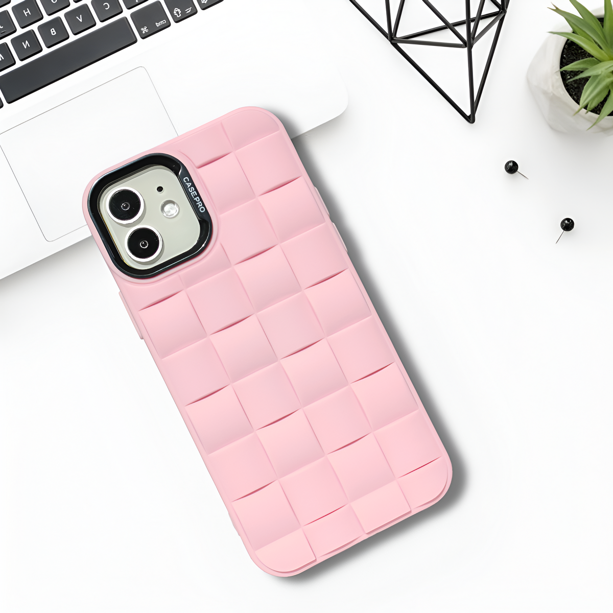 Pink Grid silicone case for Apple iPhone 12 – The Hatke