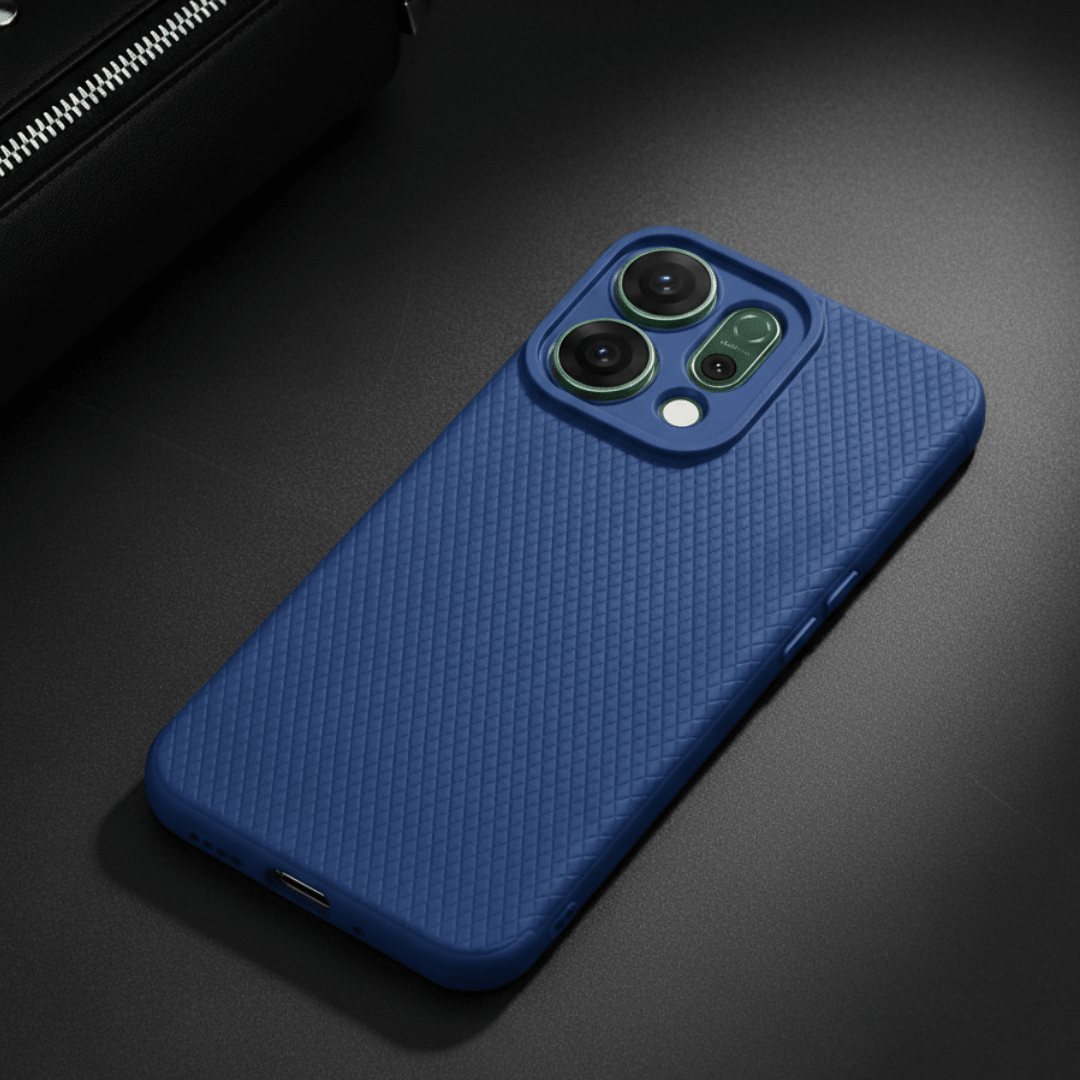 Dark Blue Line Wave Silicone Case for Oppo Reno 14 – The Hatke