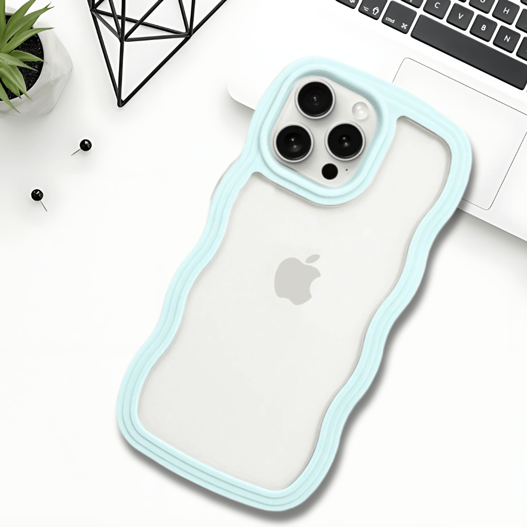 Light Blue Zig Zag Frame Silicon Case for Apple Iphone 14 Pro Max – The ...