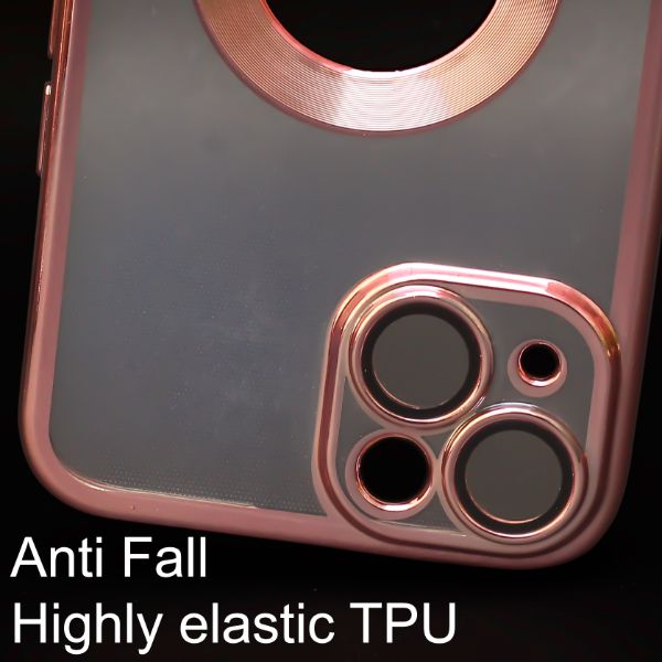 Pink 6D Chrome Logo Cut Transparent Case for Apple iphone 14 Plus – The ...
